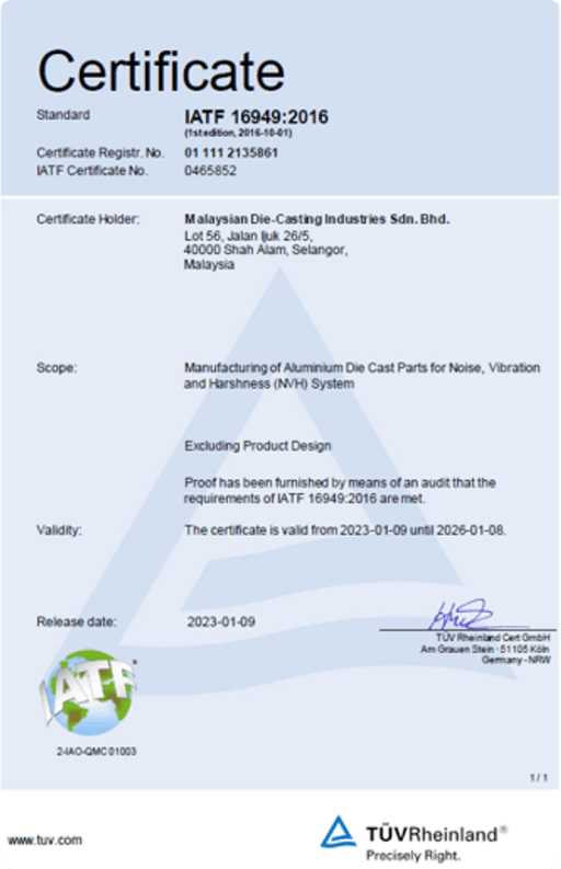 About – Malaysia Die Casting Industries