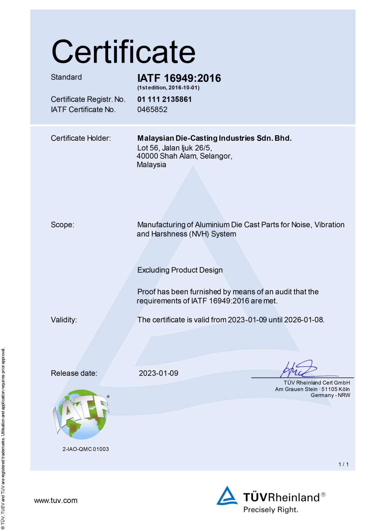 About – Malaysia Die Casting Industries